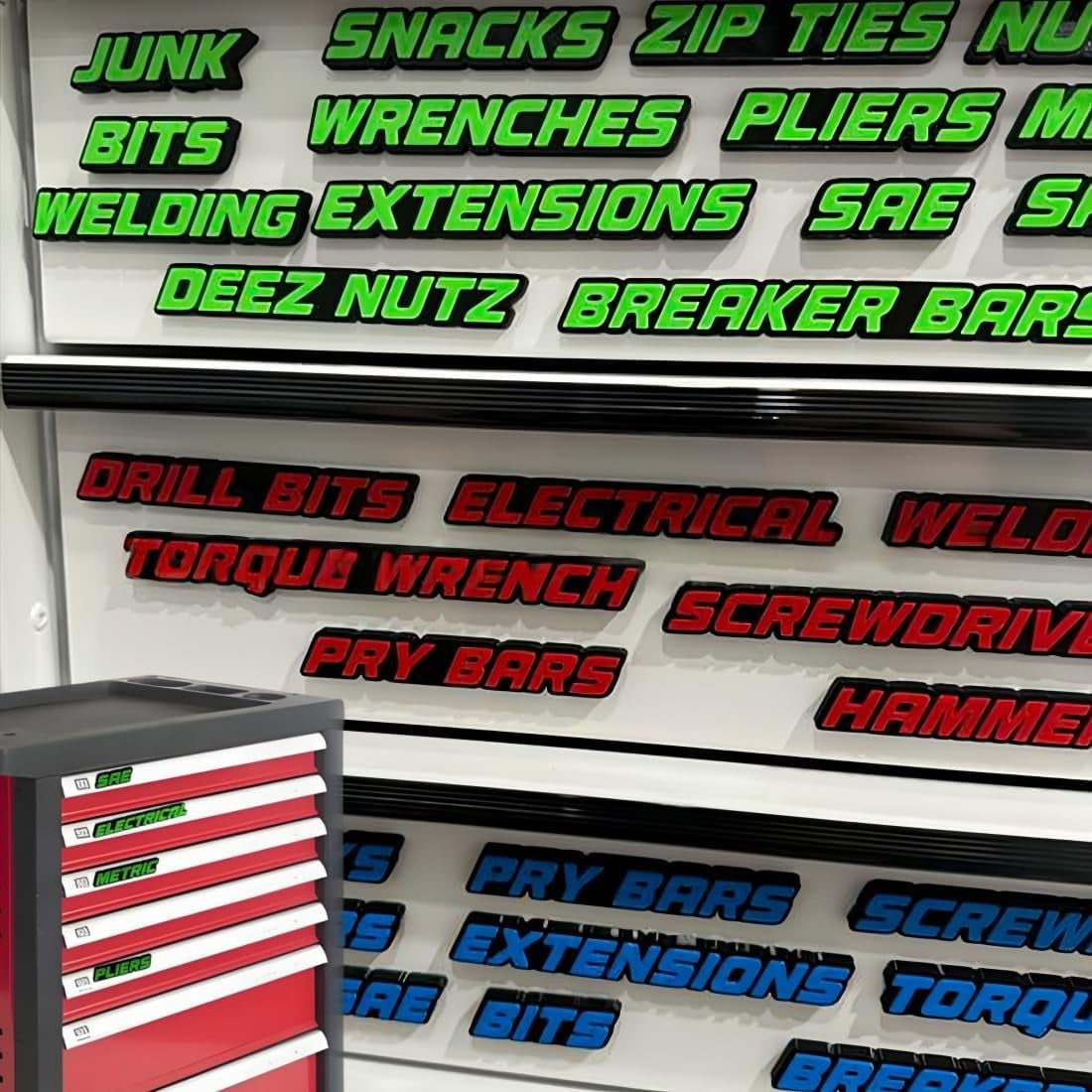 Magnetic Toolbox Drawer Tags - 22PCS 3D Reusable Labels for Easy Tool ...