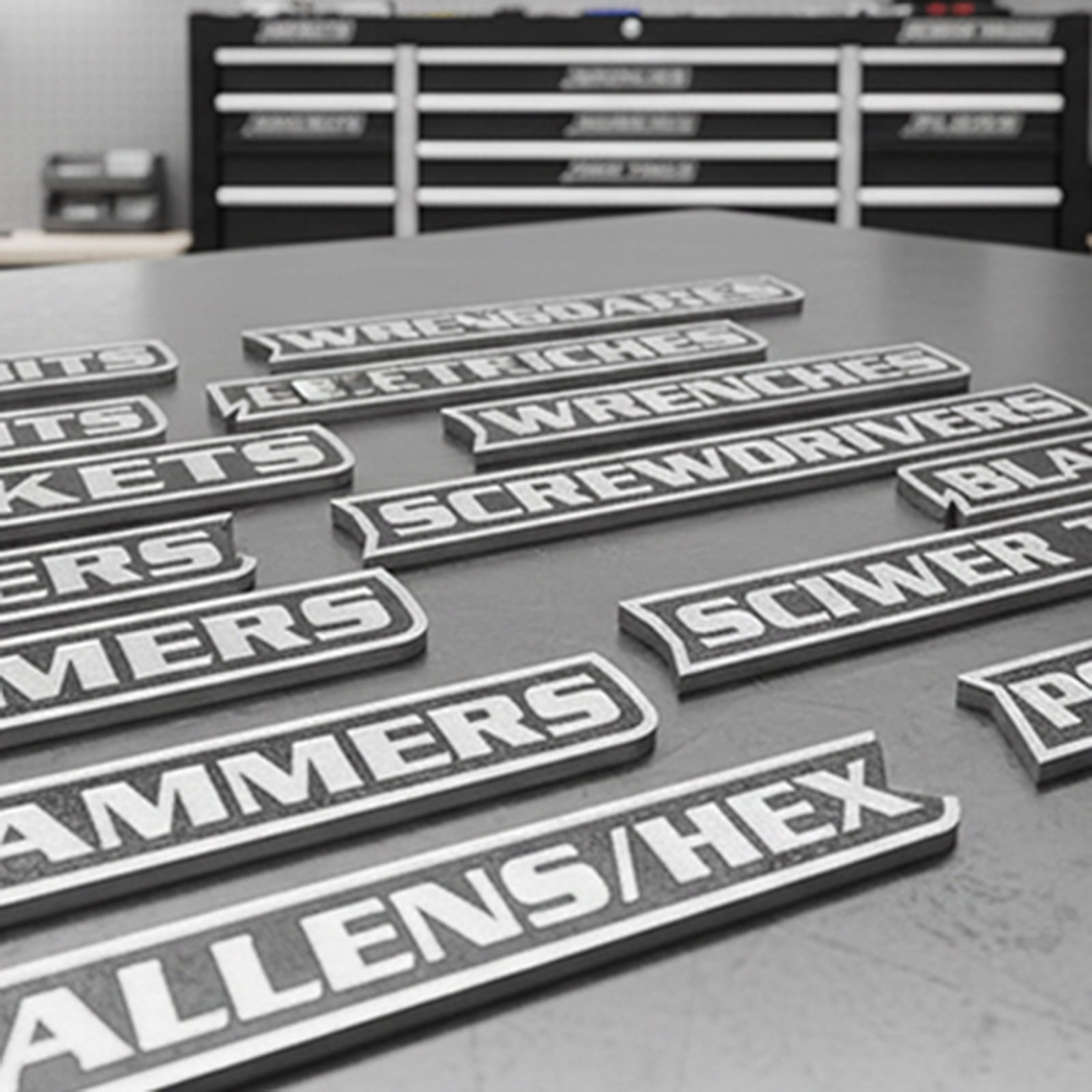 Magnetic Toolbox Labels, 12-Pack Reusable Magnet Tags, 3D Printed ...