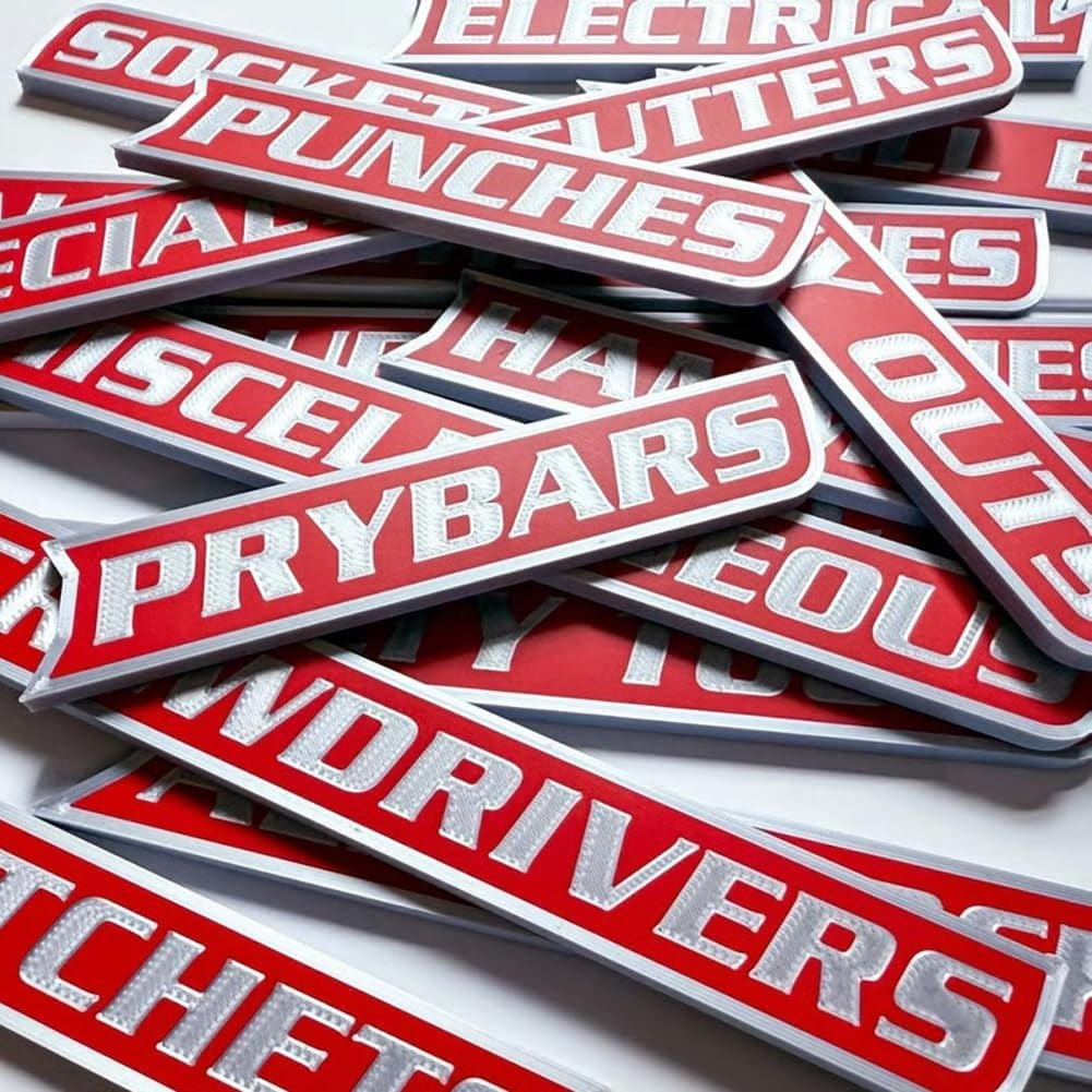 Magnetic Toolbox Labels, 12-Pack Reusable Magnet Tags, 3D Printed ...