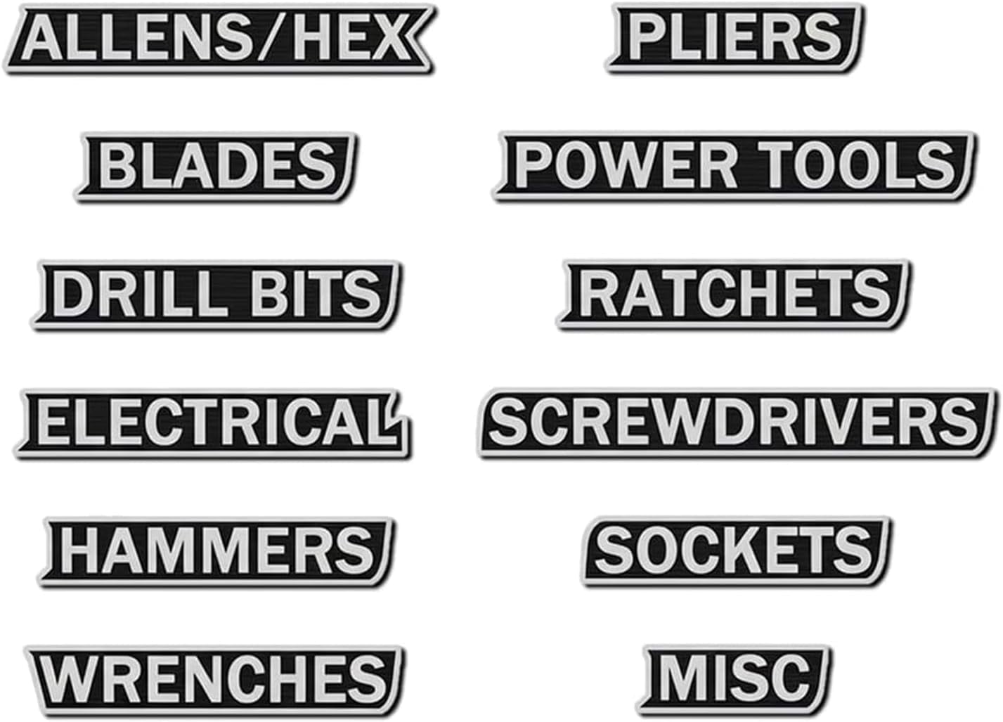 Magnetic Toolbox Labels，12-Piece 3D Printed Personalized Metal Tools ...