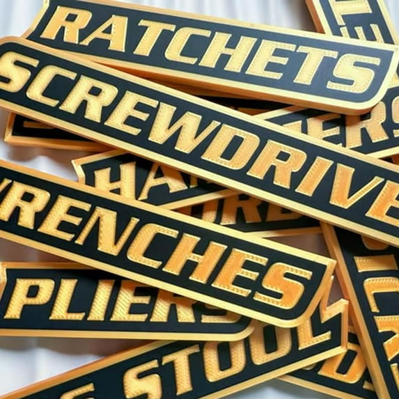 Magnetic Toolbox Labels with 3D-Printed Design, 12 Pack,Reusable Tool ...