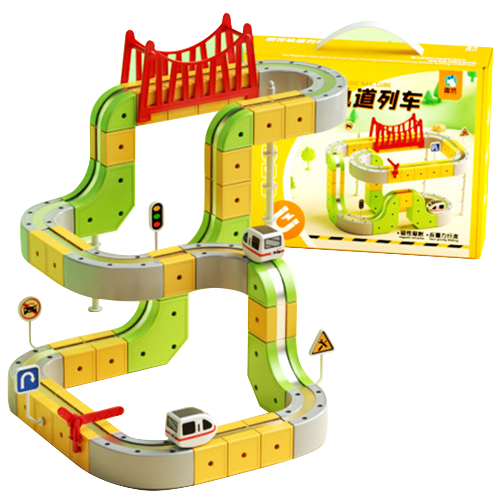 Magnetic Track Car Toys, 65PCS Flexible Race Car Track Sets for ...