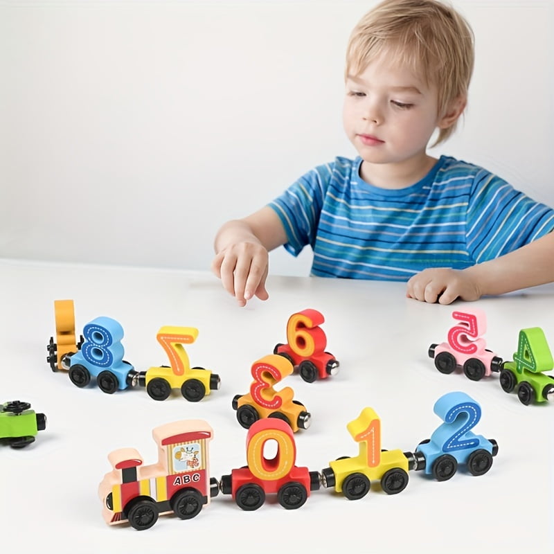 Magnetic Train Set for Kids - Educational Puzzle Toy with Magnetic ...