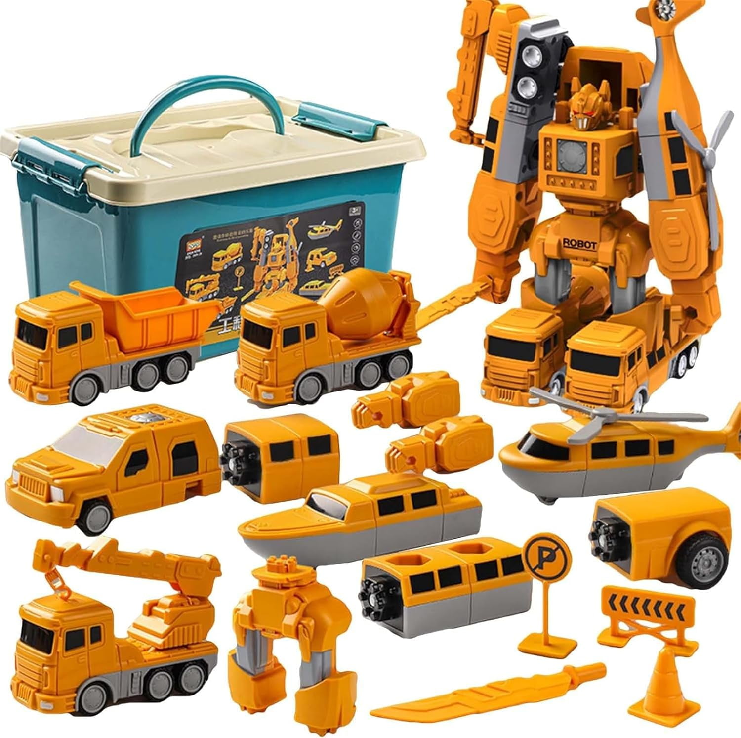 Magnetic Transform Engineering Car Assembled Toys with Storage Box ...