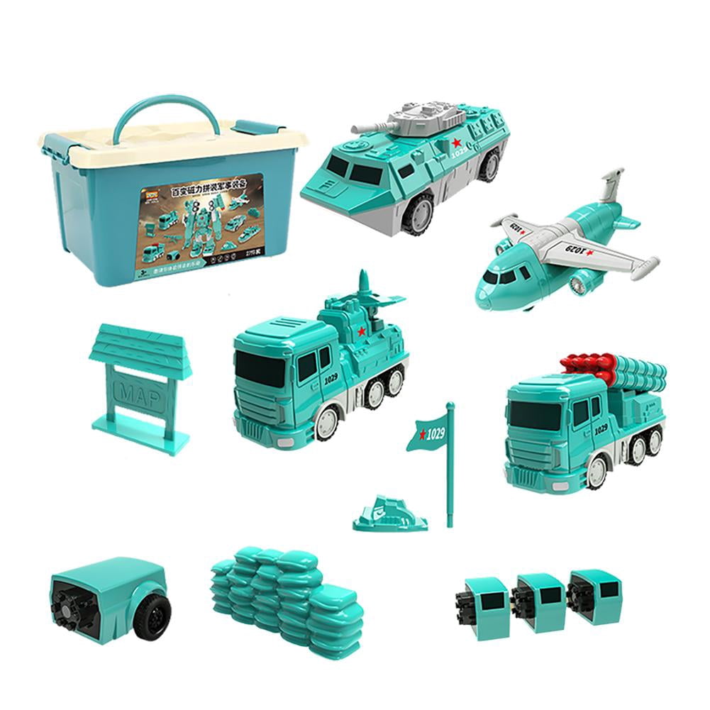 Magnetic Transform Engineering Car Assembled Toys with Toy Box Storage ...