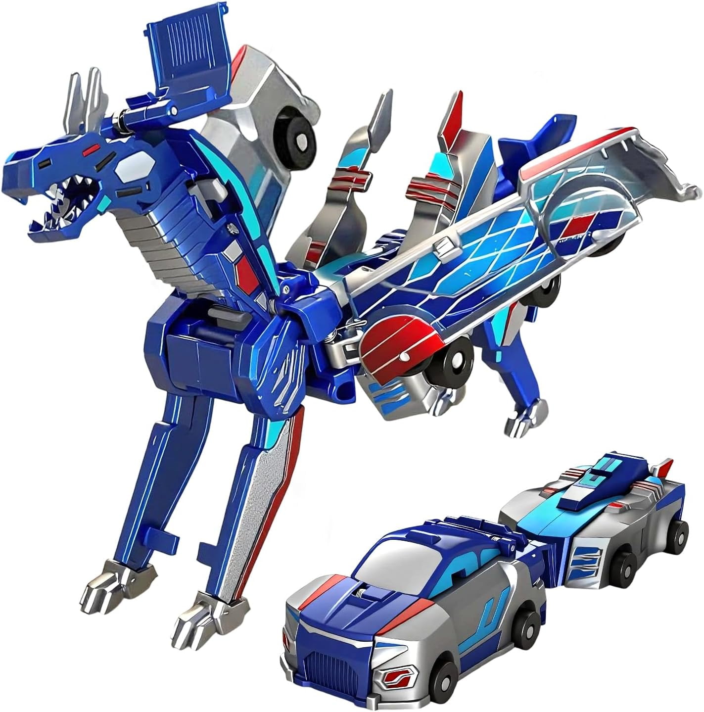 Magnetic Transforming Car Toy, Dinosaur Robot Vehicle, Collision ...