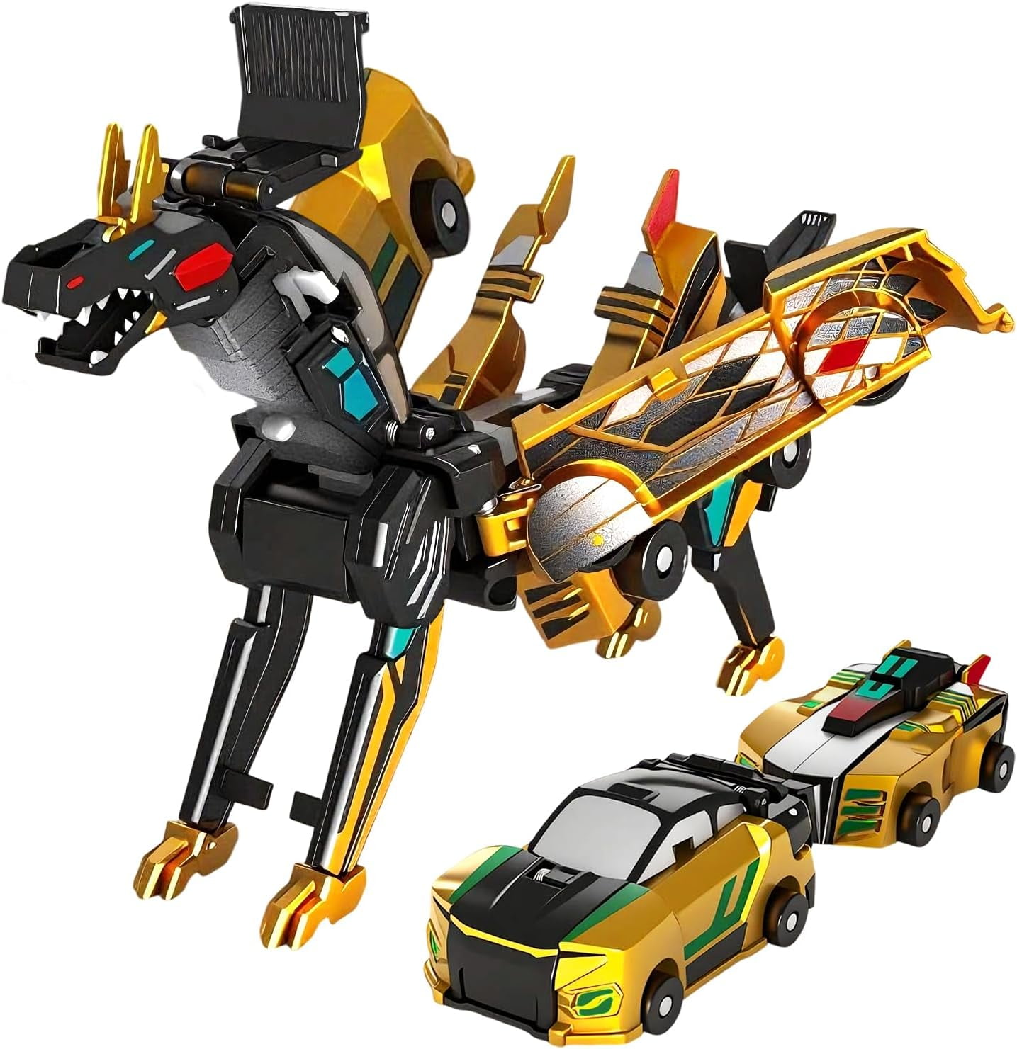 Magnetic Transforming Car Toy, Dinosaur Robot Vehicle, Collision ...