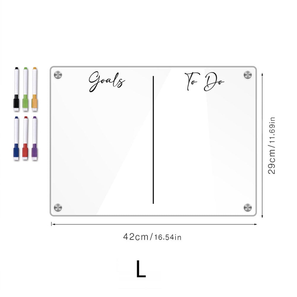Magnetic Transparent Memo Board for Fridge, Acrylic Refrigerator Magnet ...