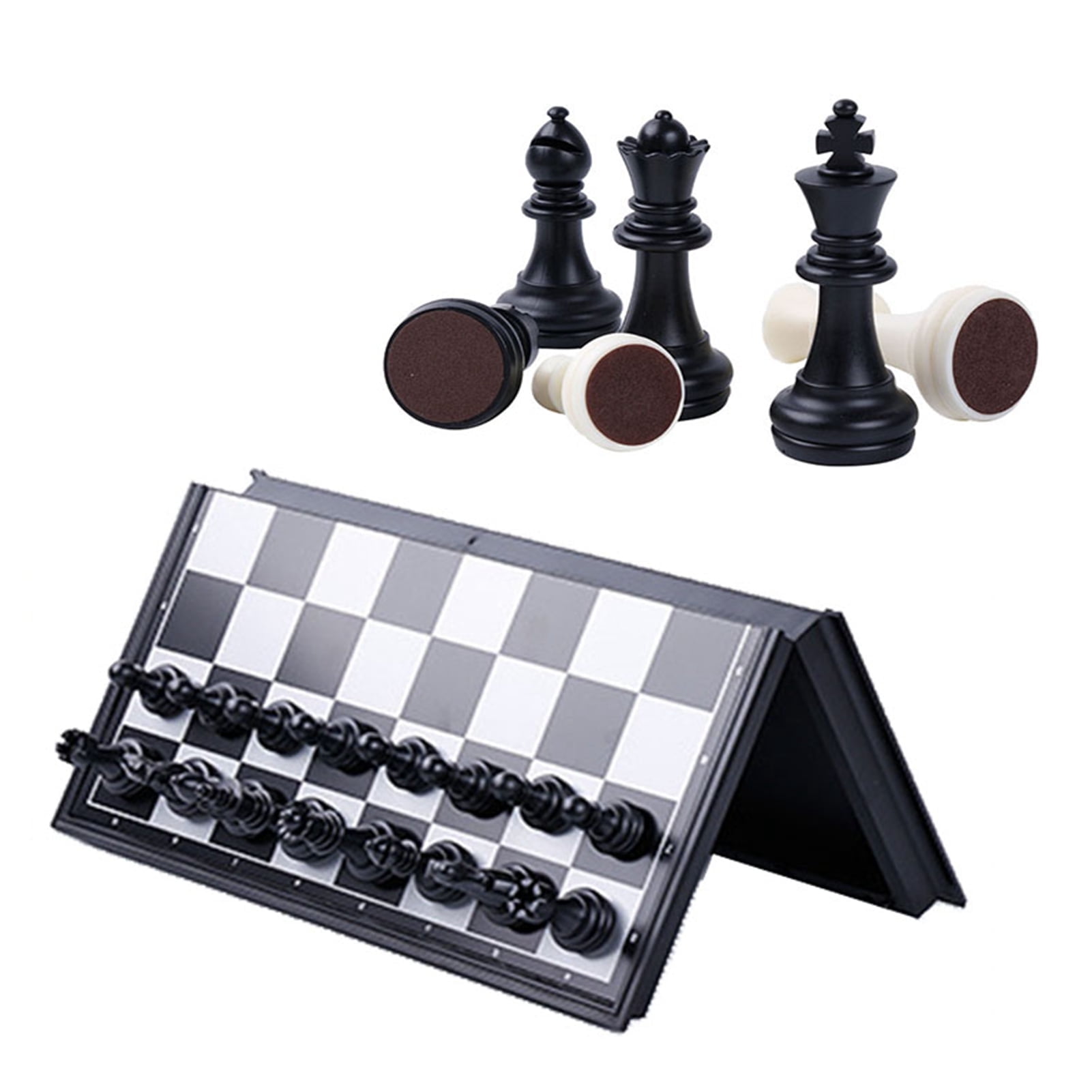 Magnetic Travel Chess Set with Folding Chess Board Glossy Appearance ...