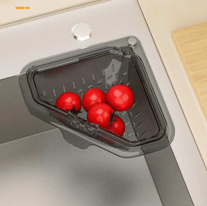 Magnetic Triangle Drain Basket, Stainless Steel Corner Sink Strainer ...