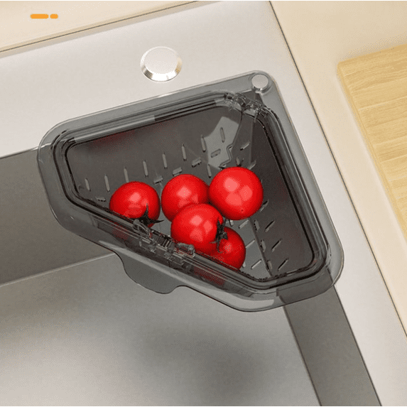 Magnetic Triangle Drain Basket, Stainless Steel Corner Sink Strainer ...