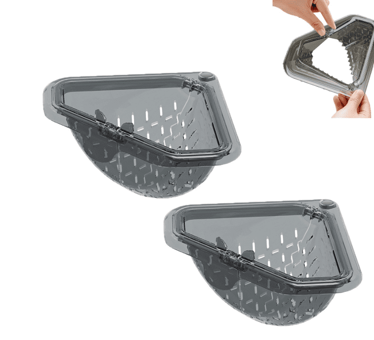 Magnetic Triangle Drain Basket, Stainless Steel Corner Sink Strainer ...
