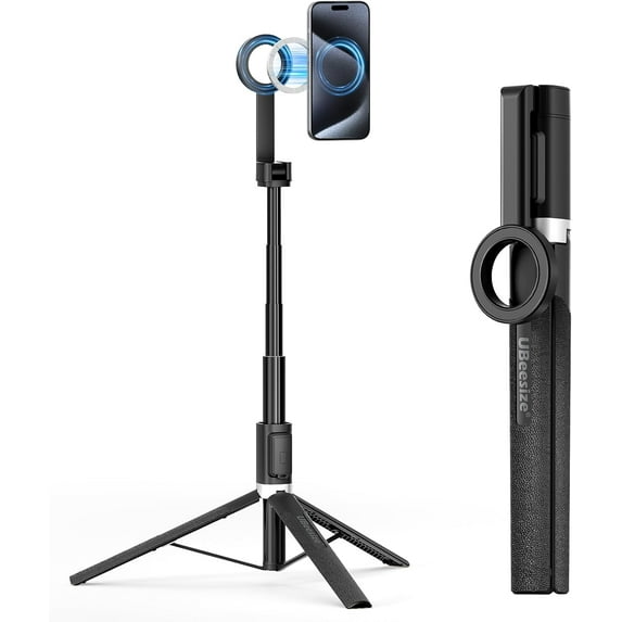 Magnetic Tripod for iPhone with Remote, 64’’ Extendable Phone Stand for ...