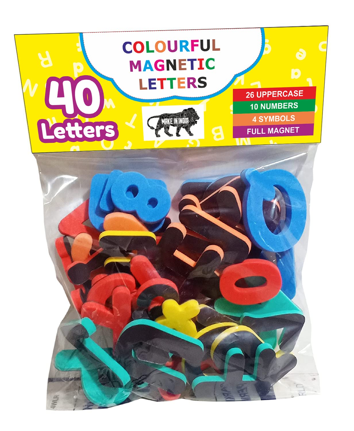 Magnetic Upper CASE Letters Alphabet and 10 Number Fridge Magnets ...