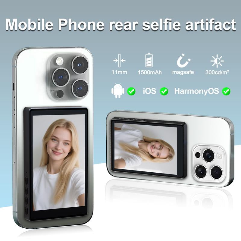 Magnetic Vlog Monitor Screen – 1080P Wireless Selfie Display for iPhone ...