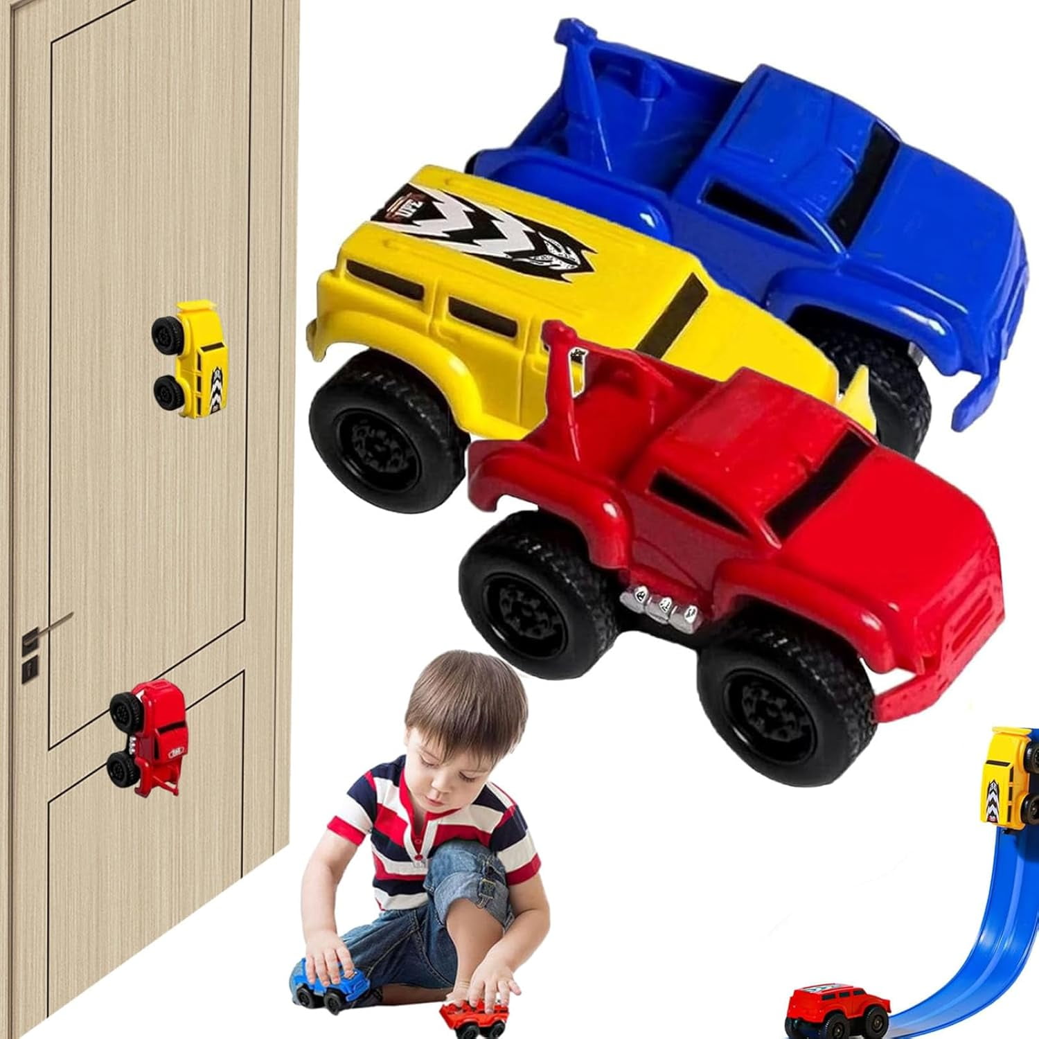 Magnetic Wall Climbing Toy Car, 3PCS Availableu Magnetic Anti-Gravity ...