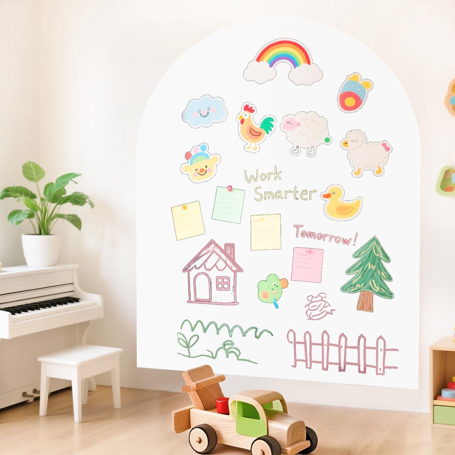 Magnetic Wall Decal 40x32 Inch White Magnetic Wall Decal Arch ...