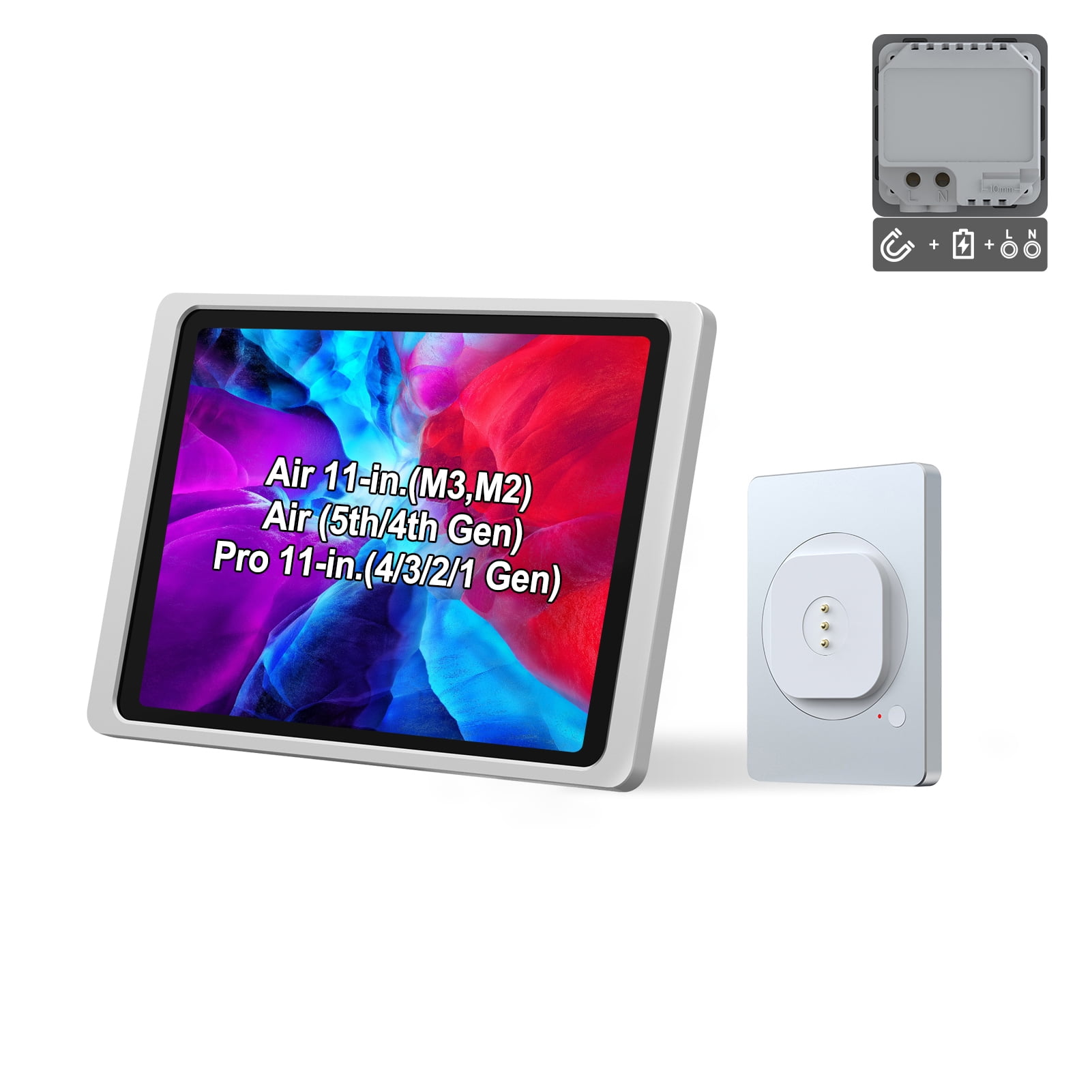 EMONITA Magnetic Wall Mount with 18W Fast Charging Case for iPad Air ...