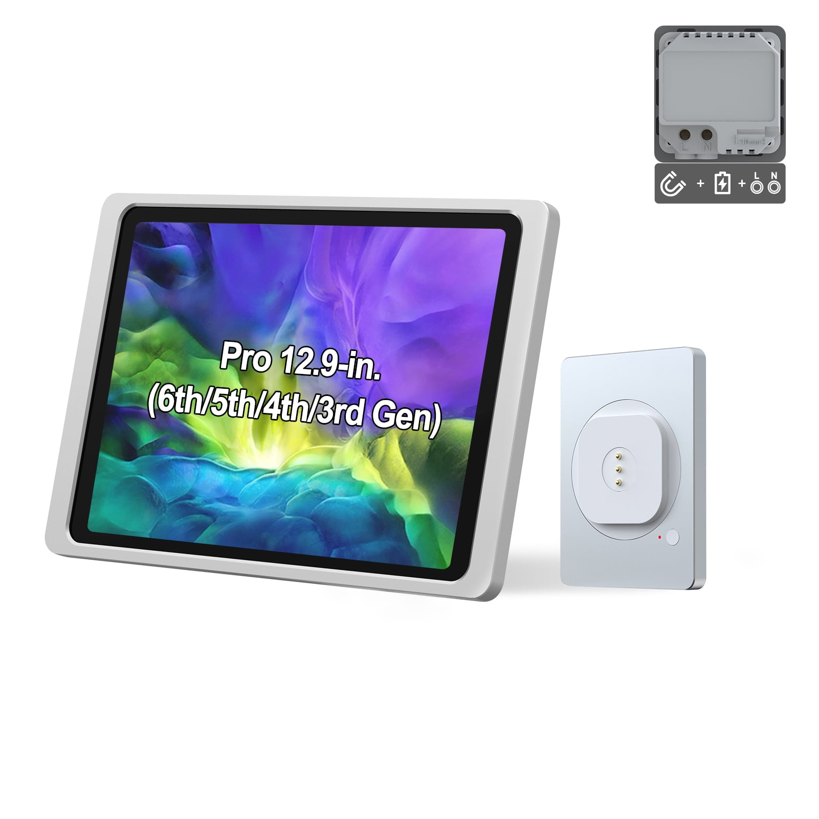 EMONITA Magnetic Wall Mount with 18W Fast Charging Case for iPad Pro 12 ...