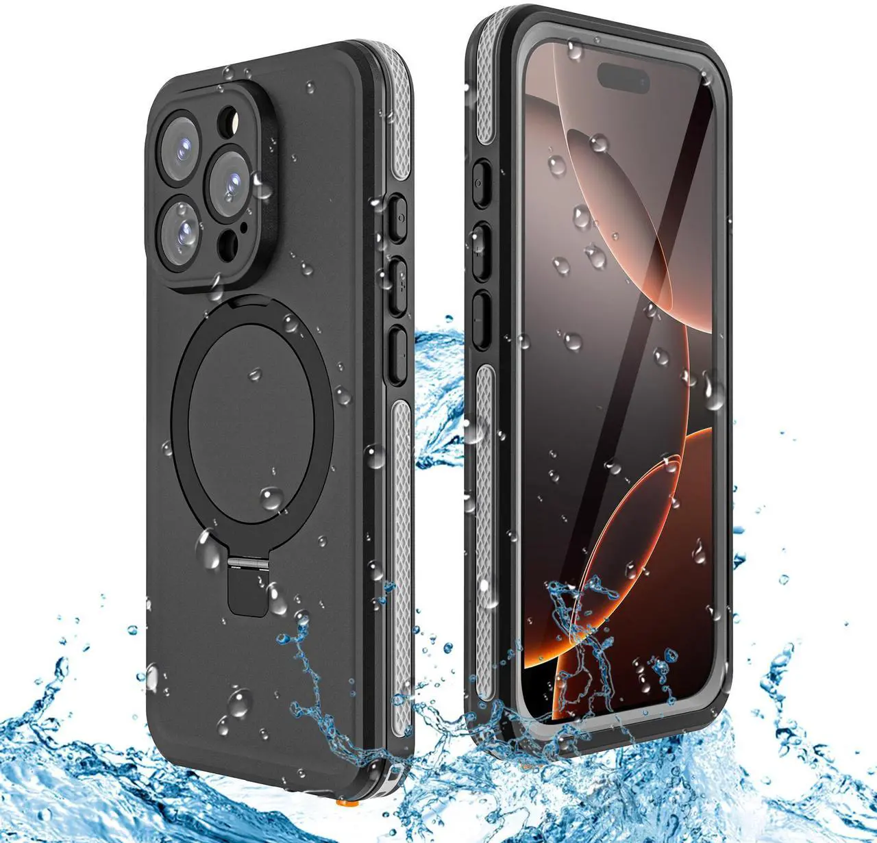 Magnetic Waterproof for iPhone 16 Pro Max Case with [Built-in Screen ...