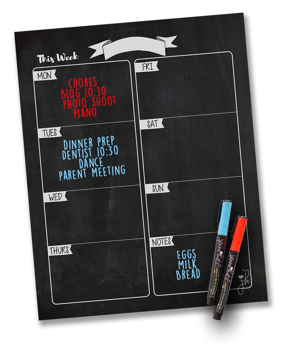 Magnetic Weekly Chart Chalkboard Design Calendar - Task Manager to Do ...