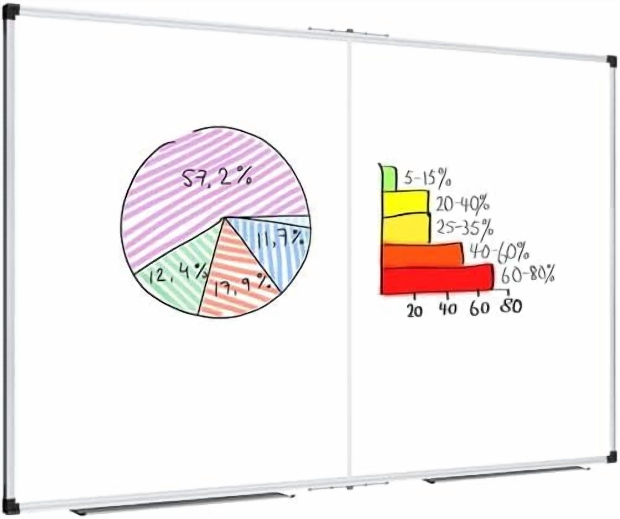 Magnetic Whiteboard 60 x 36 Inch, Foldable Dry Erase White Board with ...