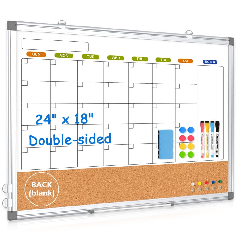 Magnetic Whiteboard Calendar Whiteboard Dry Erase Cork Board ...