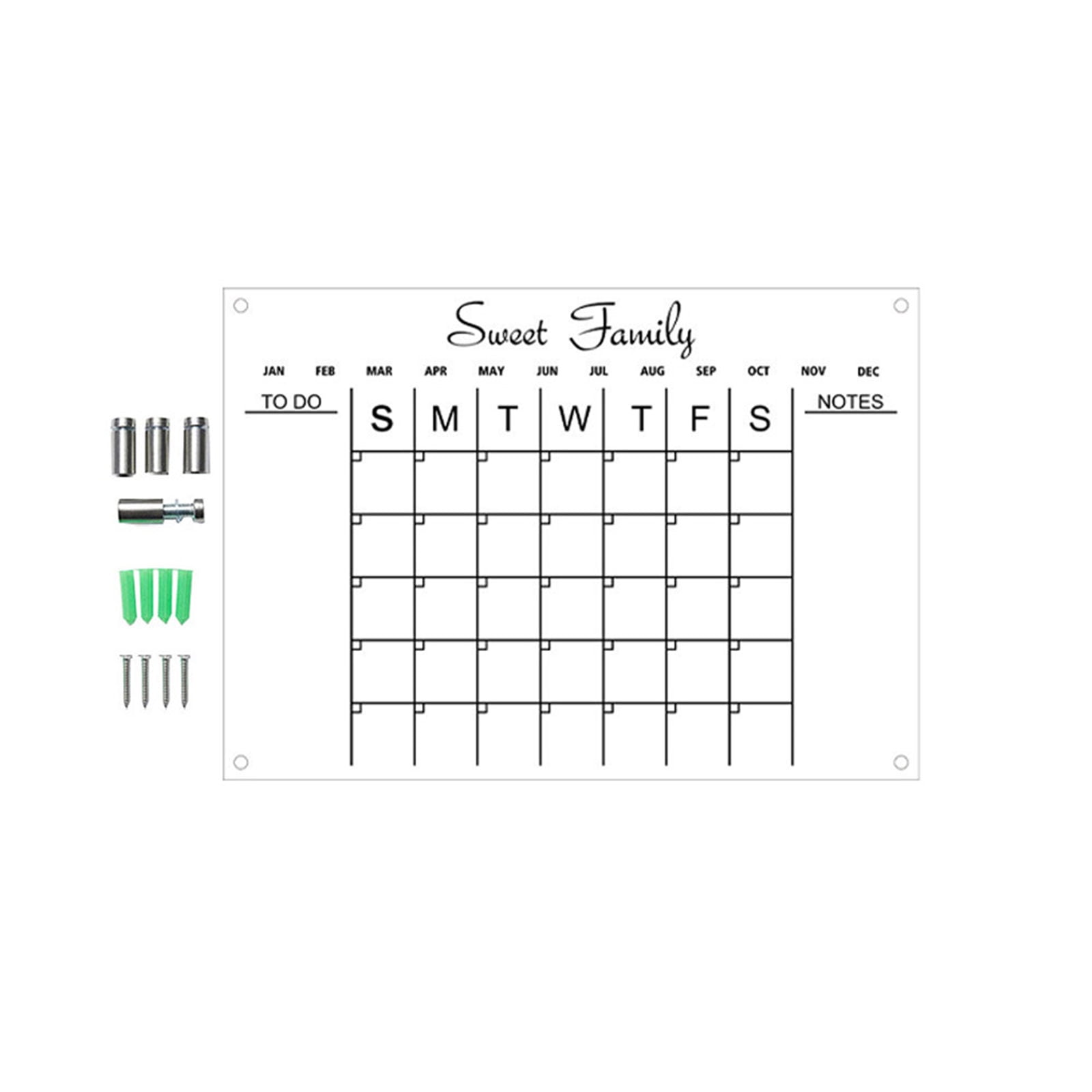 Magnetic Whiteboard for Fridge Calendar Clear Acrylic Weekly Planner ...