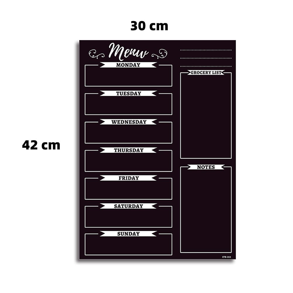 Magnetic Whiteboard Fridge Calendar Menu Planner Dry Erase Weekly ...