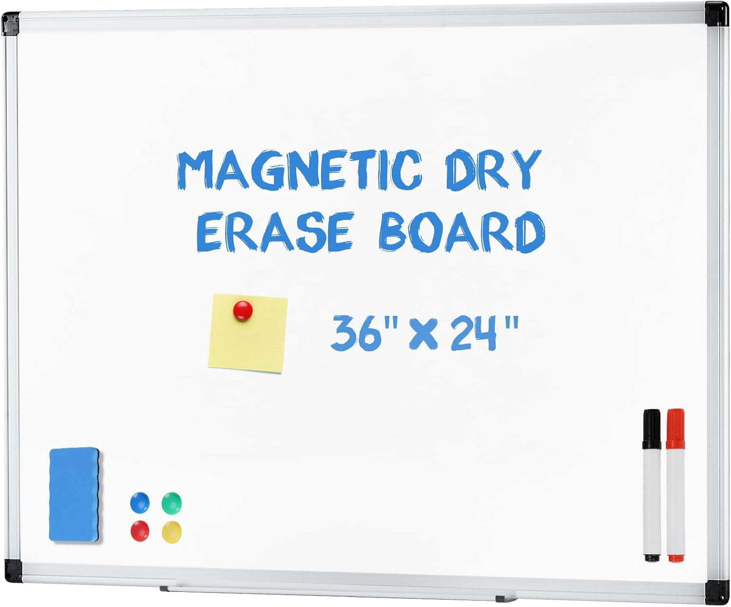 Magnetic Whiteboard Kit for Wall 36" X 24", Dry Erase Board with 1 Dry ...