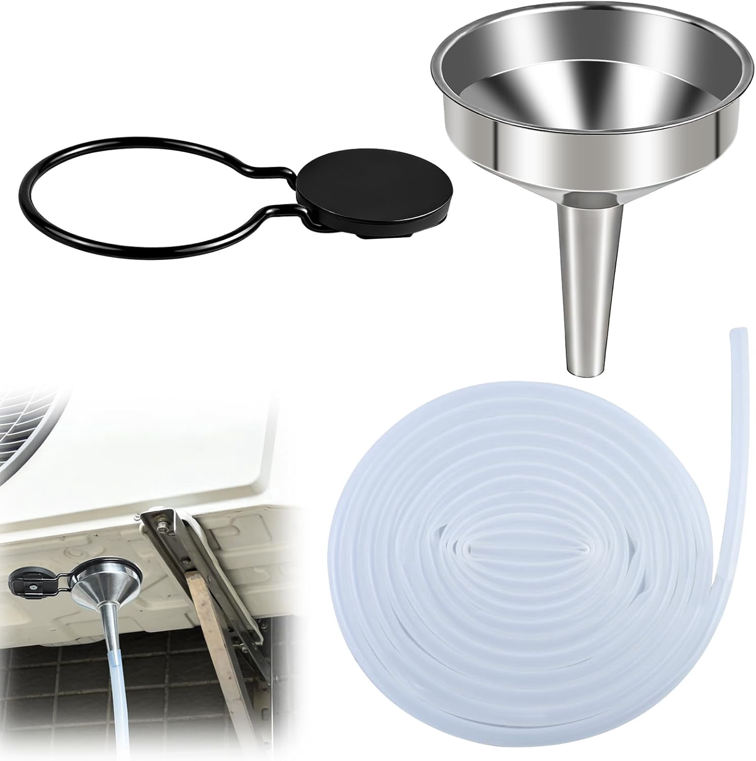 Magnetic Window Air Conditioner Drain Kit, 5Ft Portable AC Drain Hose ...