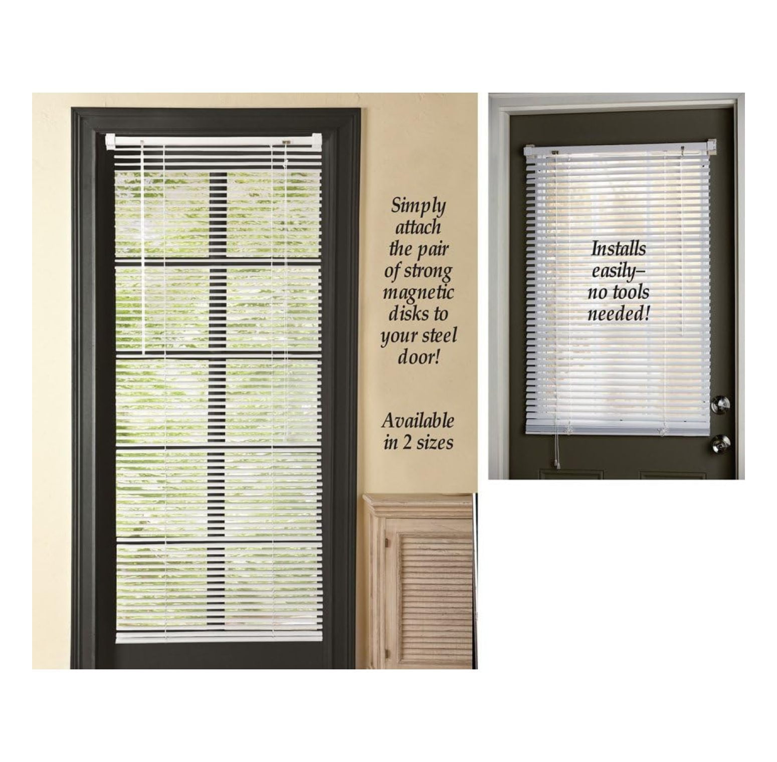 Magnetic Window Blinds White 25" X 68" - Walmart.com