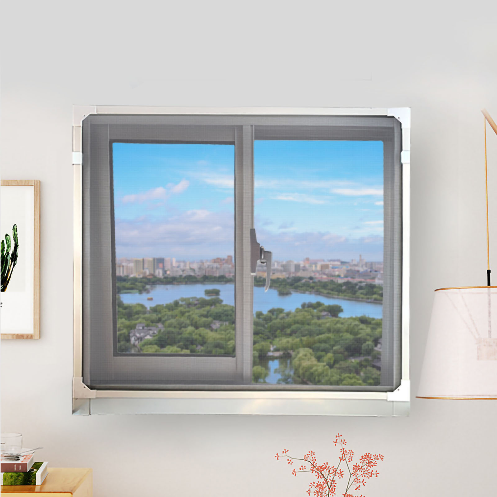 Magnetic Window Screen Fiber PE Detachable Self Adhesive Mesh Screen ...