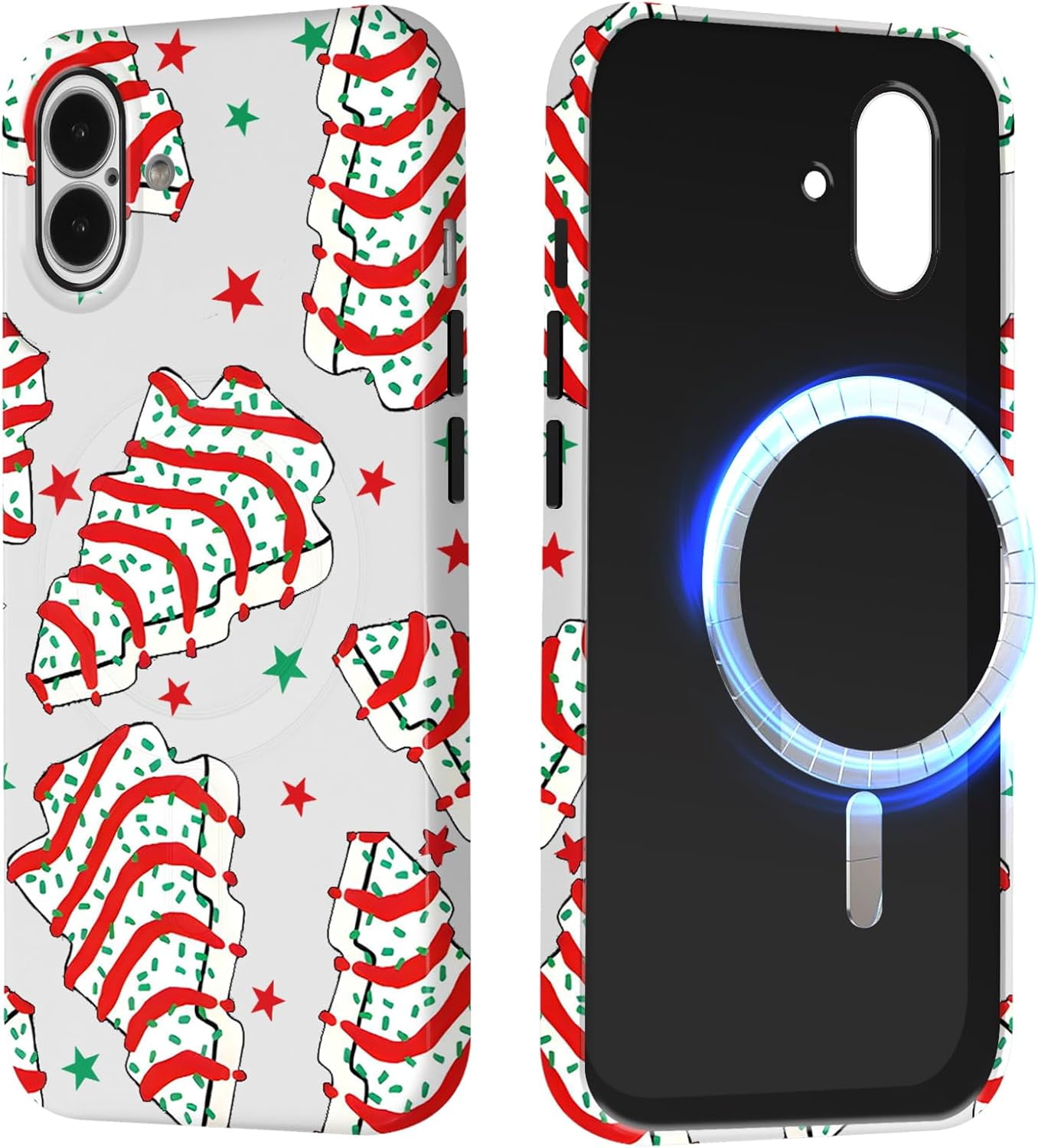 Magnetic Winter Case for iPhone 16 6.1'', Cute Christmas Tree & Star ...
