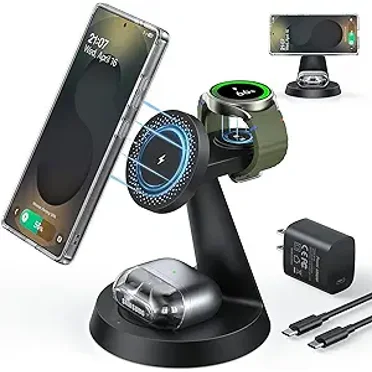 Samsung 3 in 1 Wireless Charger for Galaxy S24/S23/Z Flip, Watch 6/5/4 ...