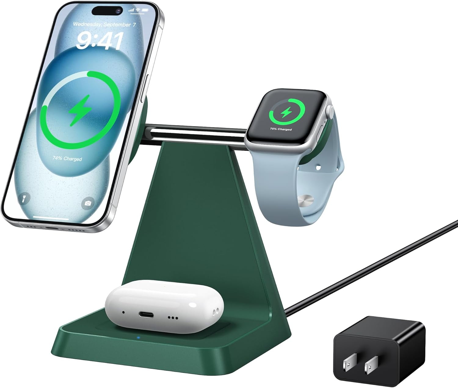 Magnetic Wireless Charger for iPhone - 3 in 1 Charging Station for ...