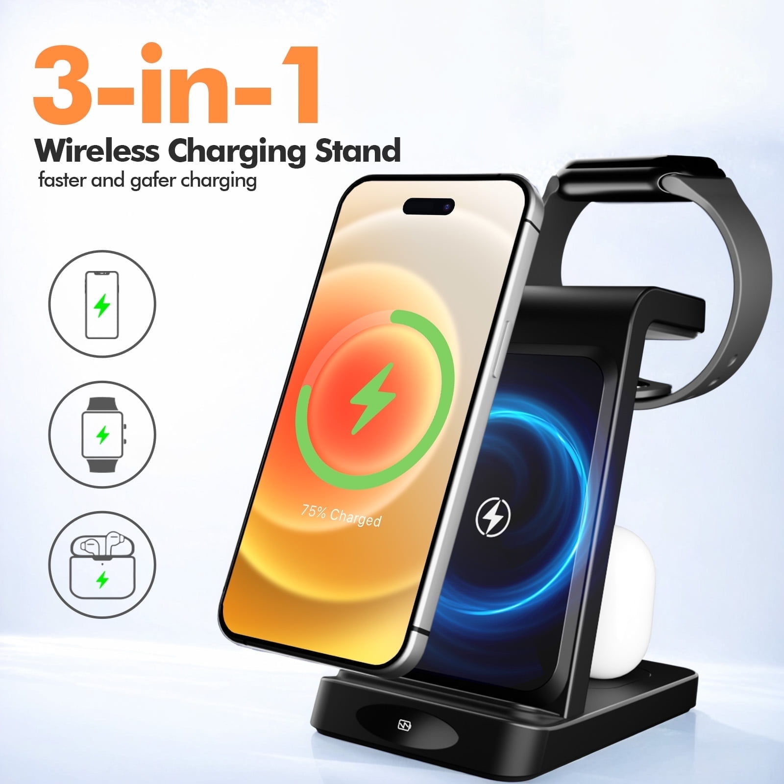 Magnetic Wireless Charger for iPhone Airpods iWatch: 3 in 1 Charging ...