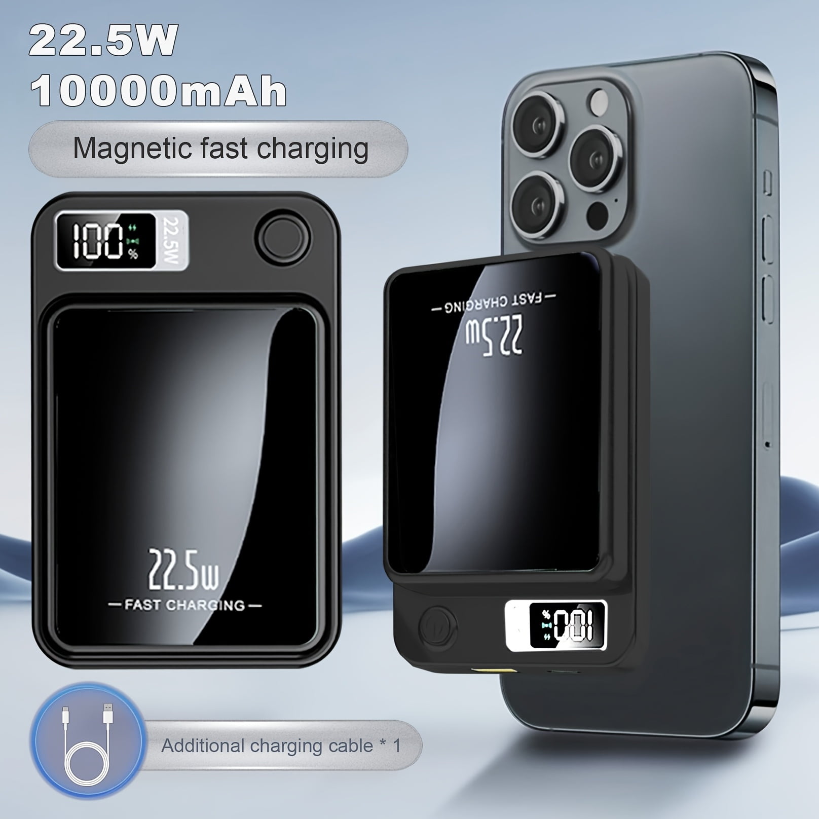 FANRUINA Magnetic Wireless Charging Power Bank For iPhone 10000mAh ...
