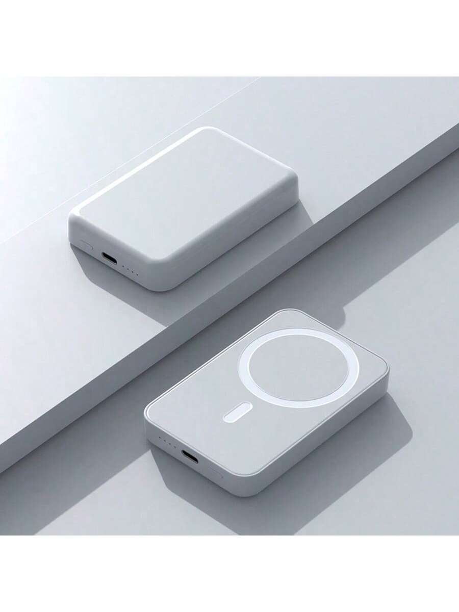 Magnetic Wireless Power Bank 5000mAh: USB-C Fast Charge + Qi Pad, Slim ...