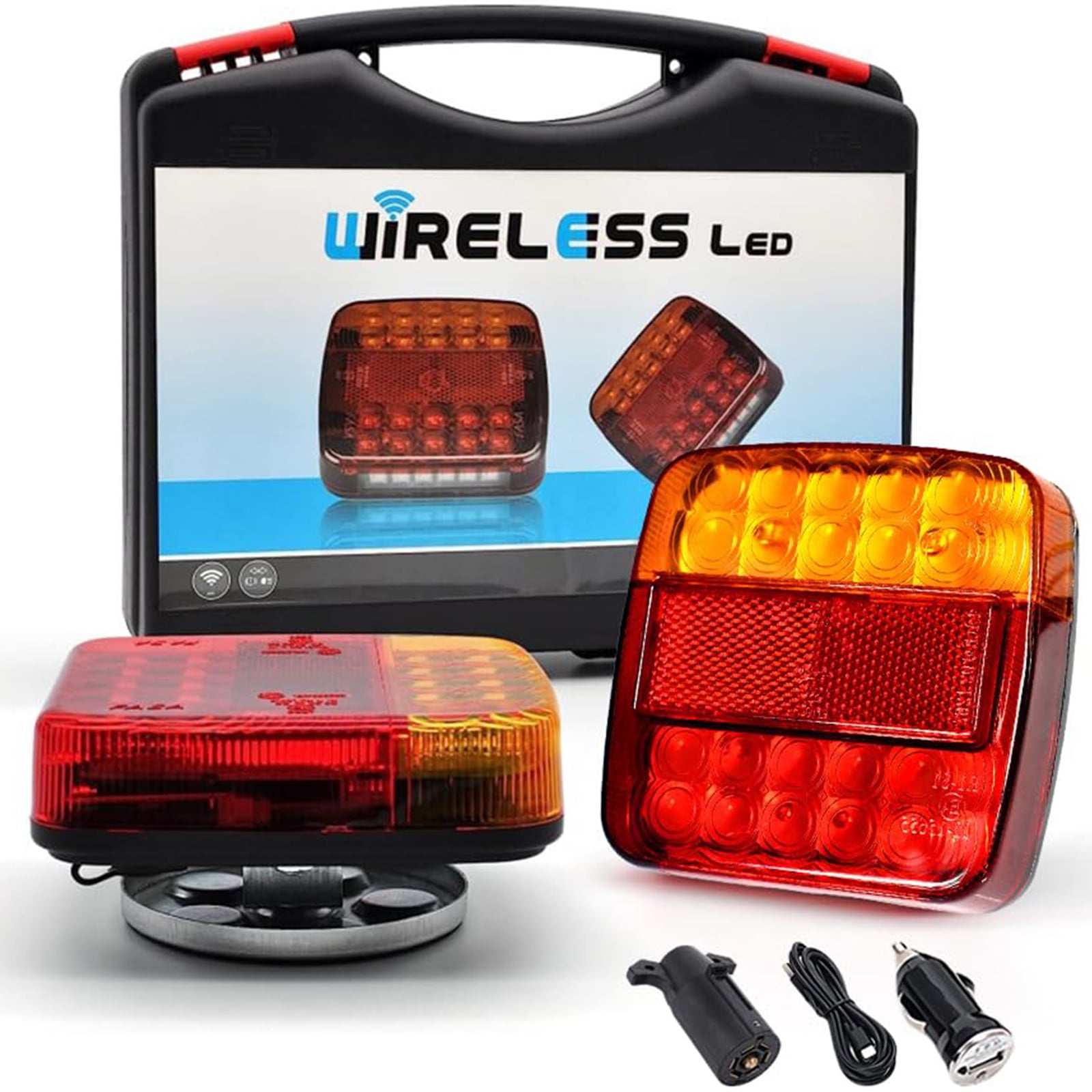 Magnetic Wireless Tail Lights Kit for Trailer, Led Trailer Rear Lights ...