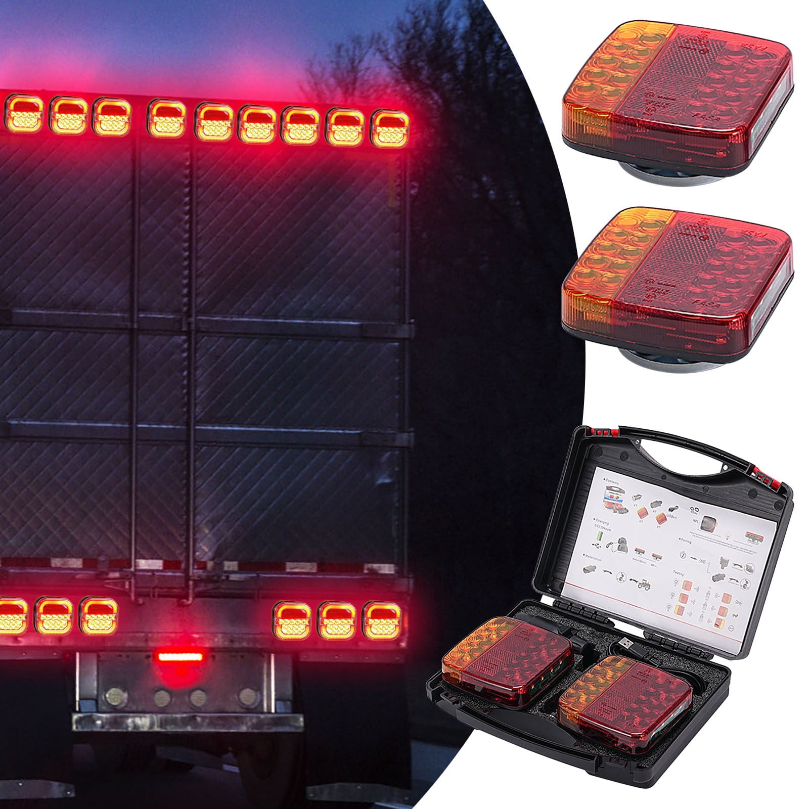 Magnetic Wireless Tail Lights for Trailer, 2025 Upgraded Wireless ...