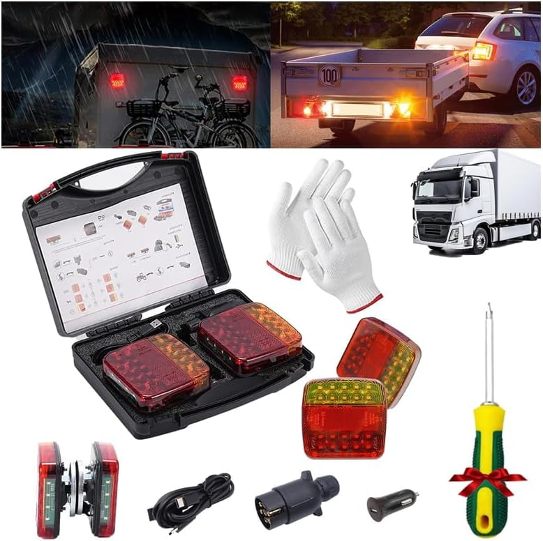 Magnetic Wireless Tail Lights for Trailer, Rechargeable Wireless ...