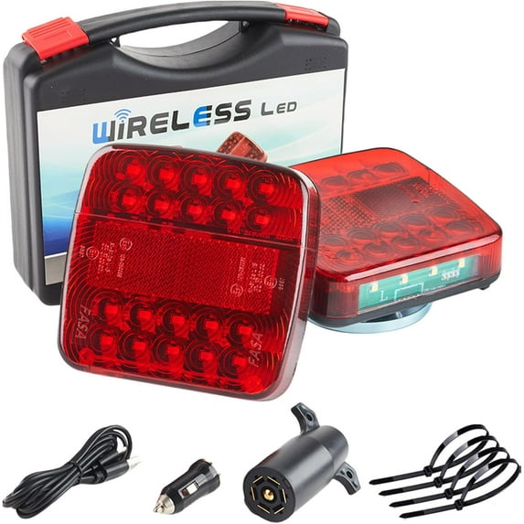 Magnetic Wireless Trailer Lights Kit - DOT Compliant, USB-C Recharable ...