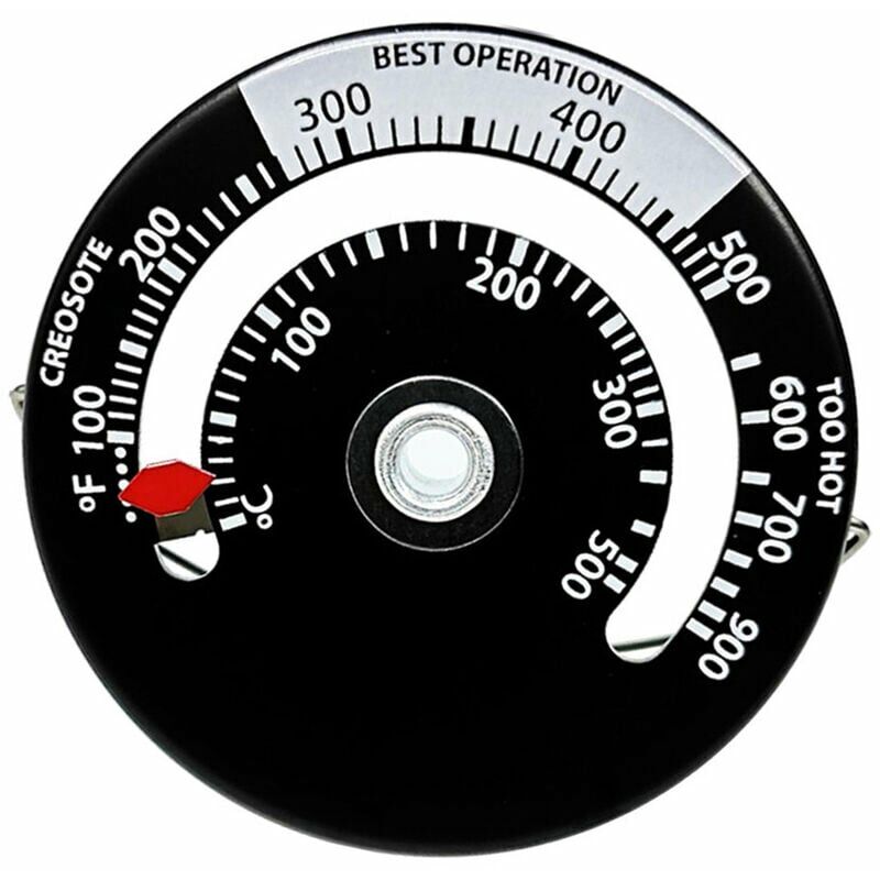 Magnetic Wood Stove Thermometer, Fireplace Fan Thermometer with Probe ...