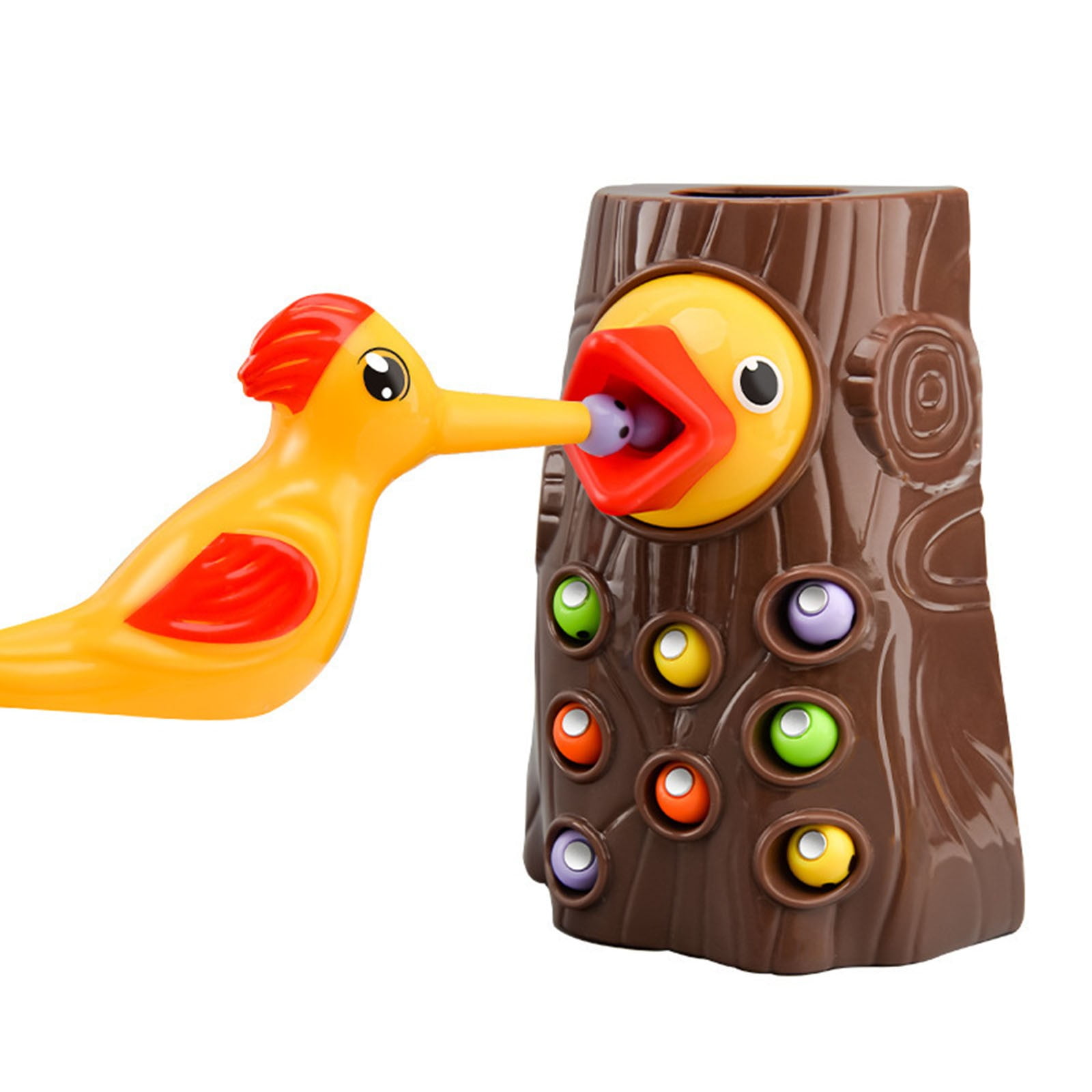 Magnetic Woodpecker Feeding Game 12PC Catch Worm Toy Set Educational ...