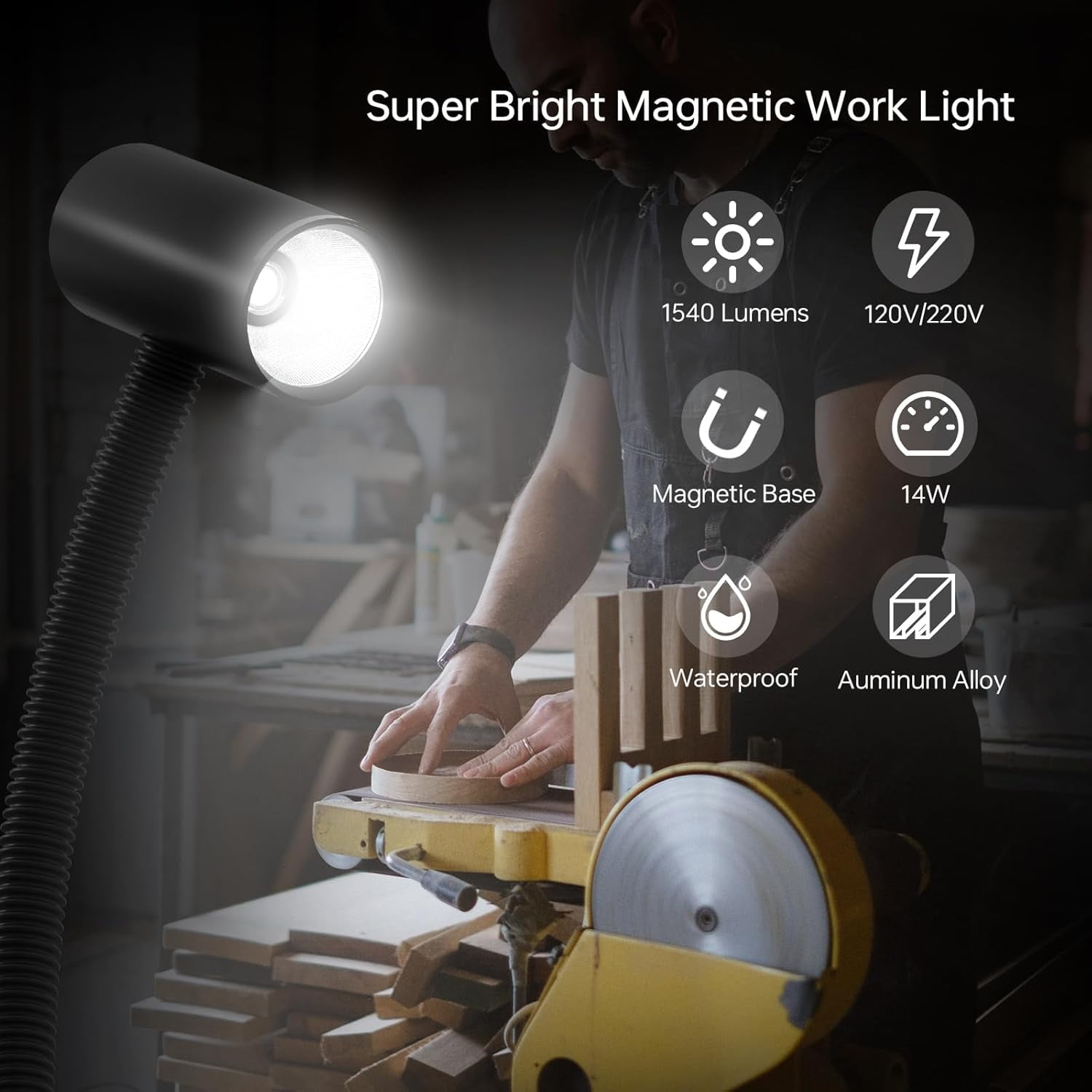 Magnetic Work Light, 1540 Lumens Led Machine Light with Strong Magnetic ...