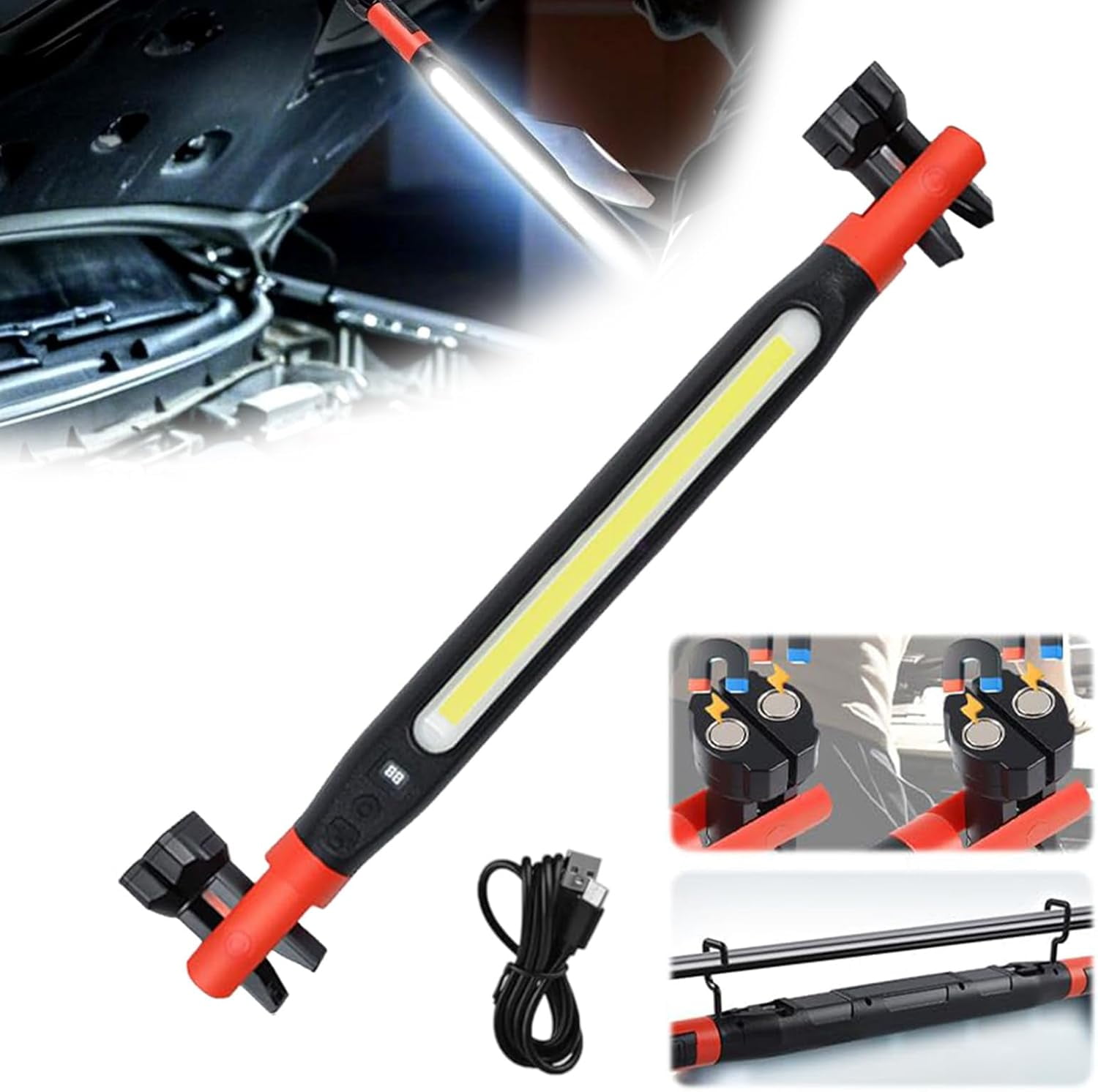 Magnetic Work Light, 2026 New Rechargeable Underhood Work Light Bar ...
