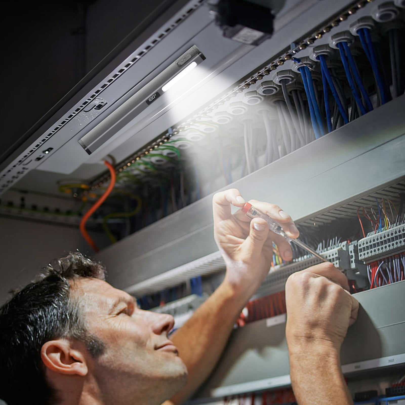 Magnetic Work Light with LED Bright Beam, Portable Hands Free Task ...