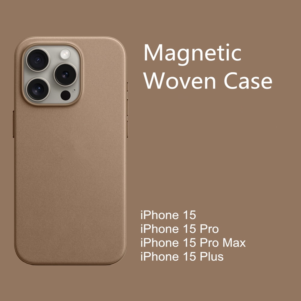 Magnetic Woven Case for iPhone 15 Pro Max Plus 15Pro Real Luxurious ...