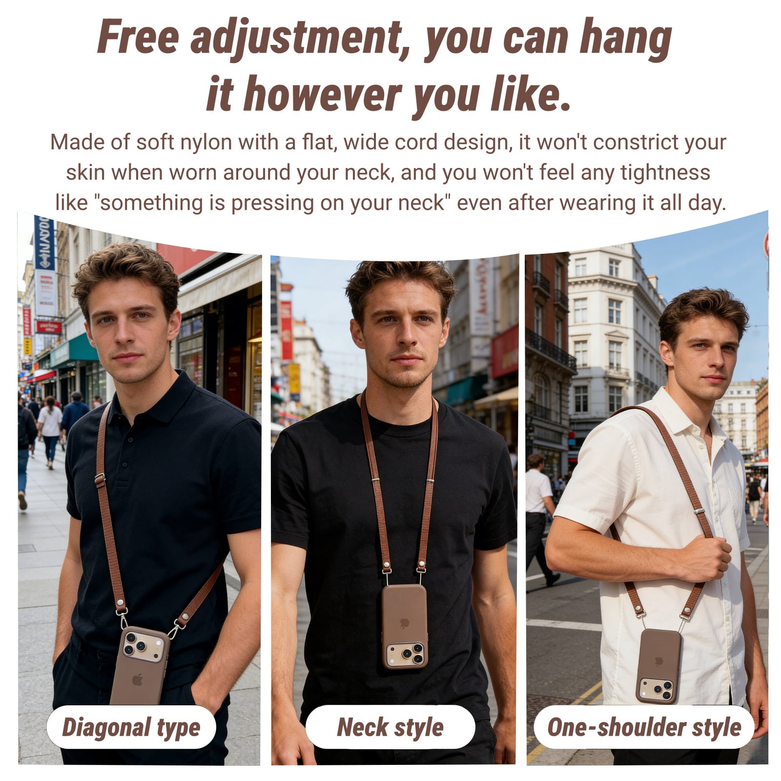 Magnetic Woven Crossbody Phone Strap for iPhone 17/Pro/Max/Air Cases ...